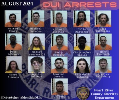 Pearl River County Sheriff's Office Reports August DUI Arrests ...